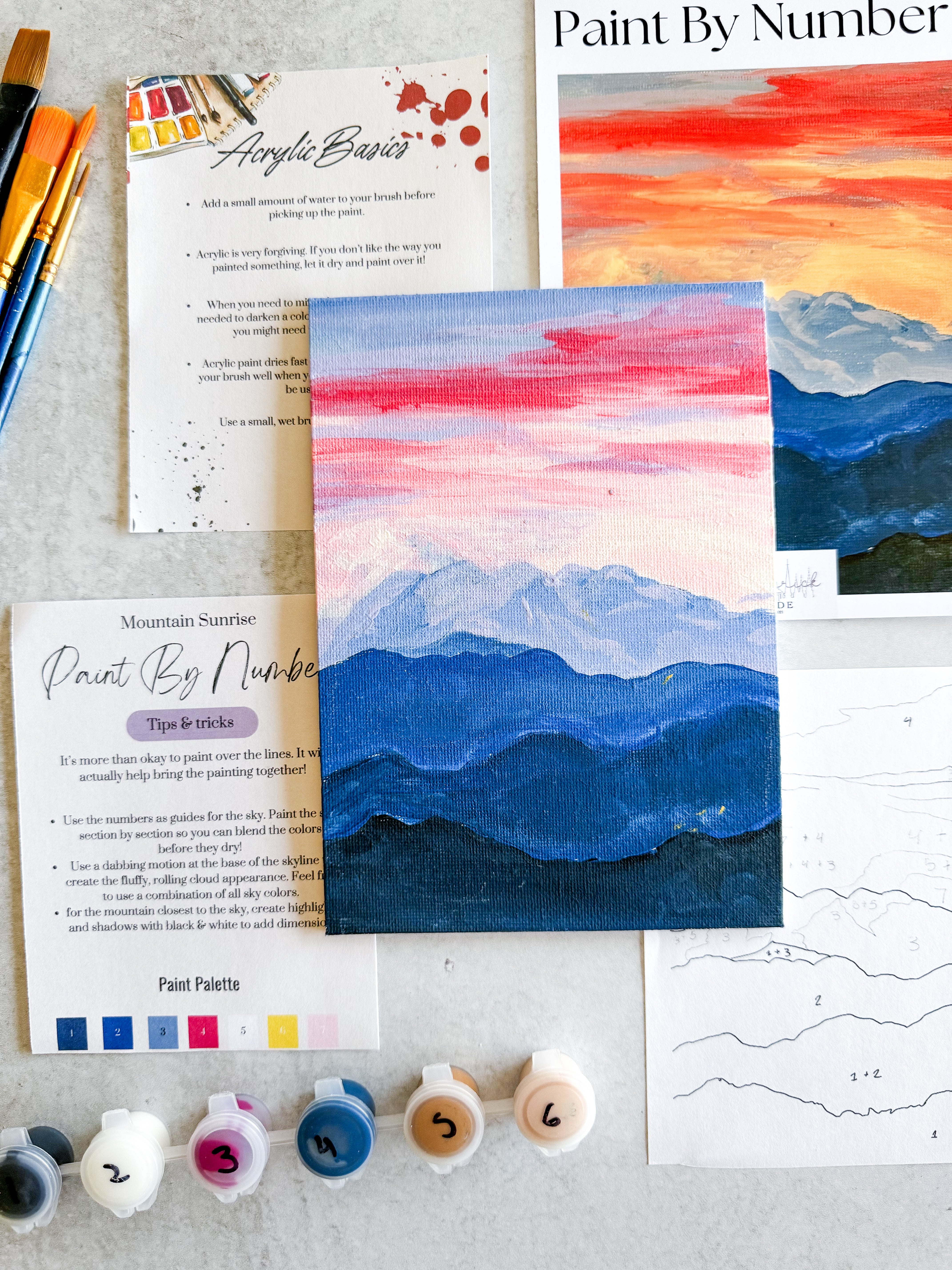 Mountain Sunrise Mini Paint By Number – FrederickMade